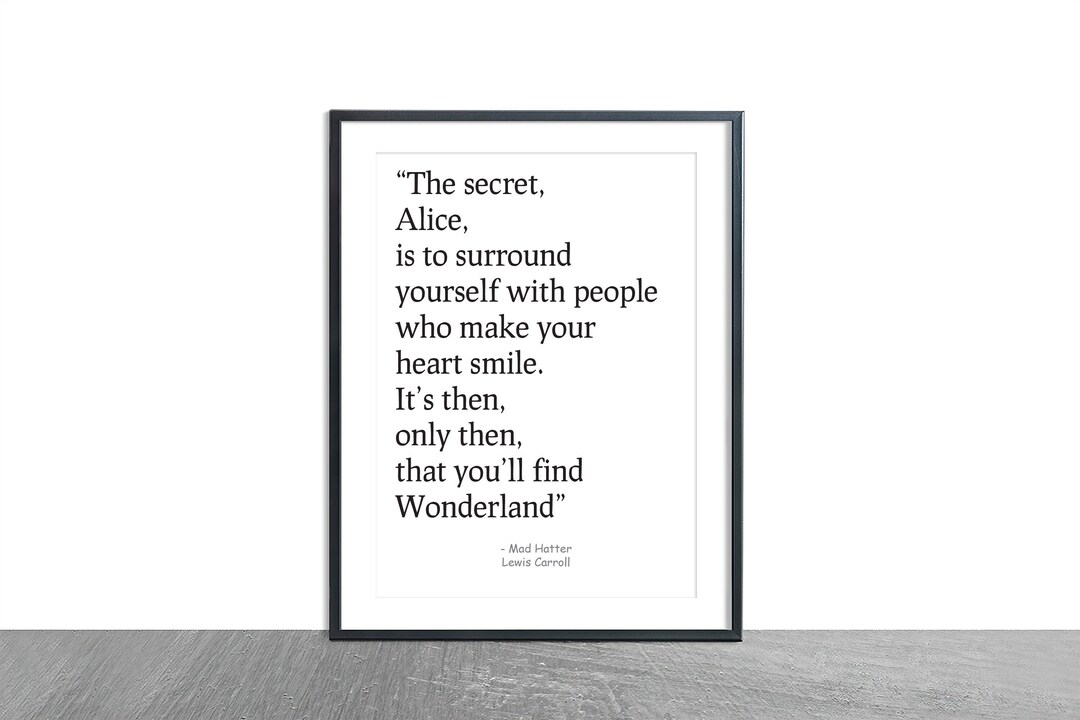 The Secret Alice in Wonderland Quote Wall Art Print Decor - Etsy