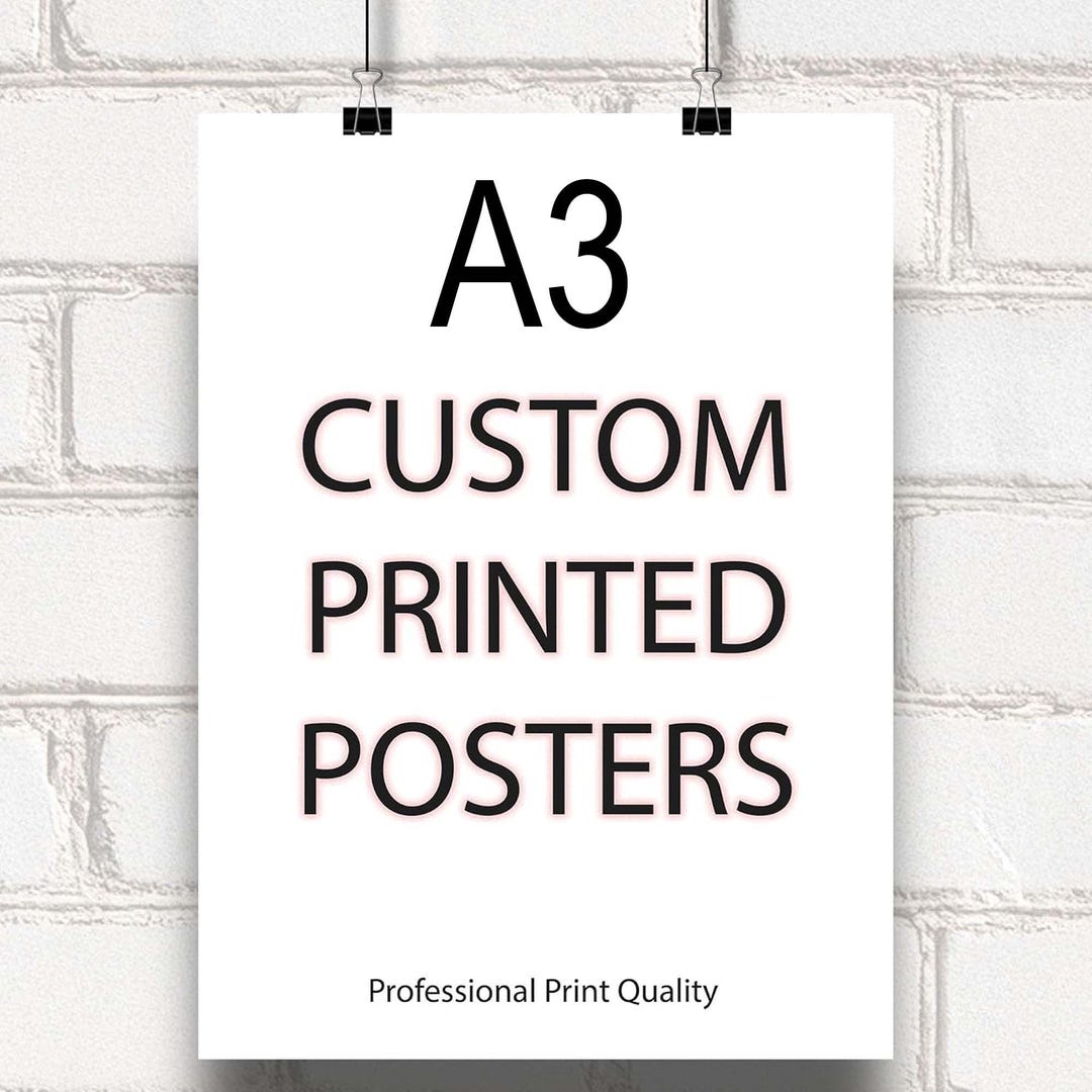 Custom A3 Poster Printing: Glossy, Matte, or Satin Photo Prints - Etsy