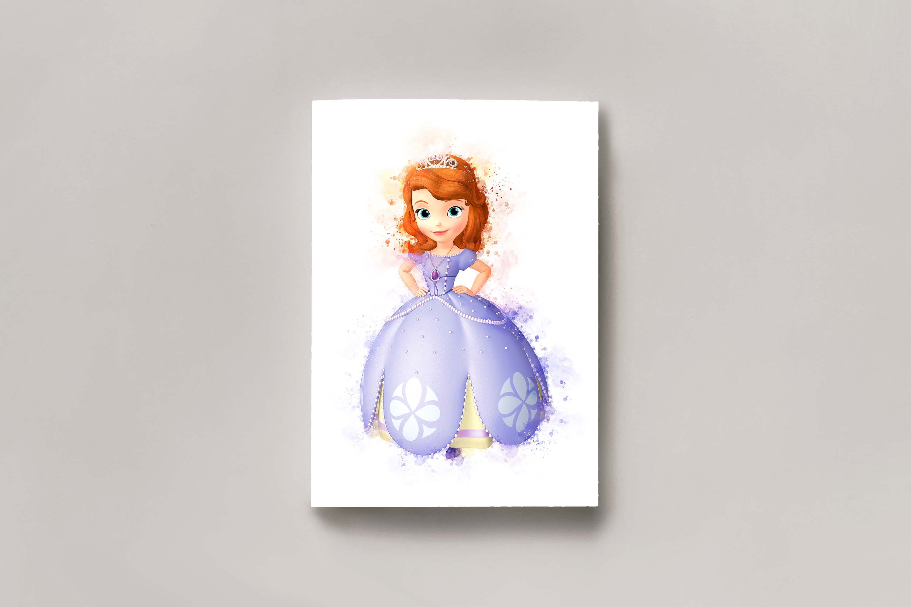 Disney Sofia the First Watercolour Effect Wall Art Print - Etsy