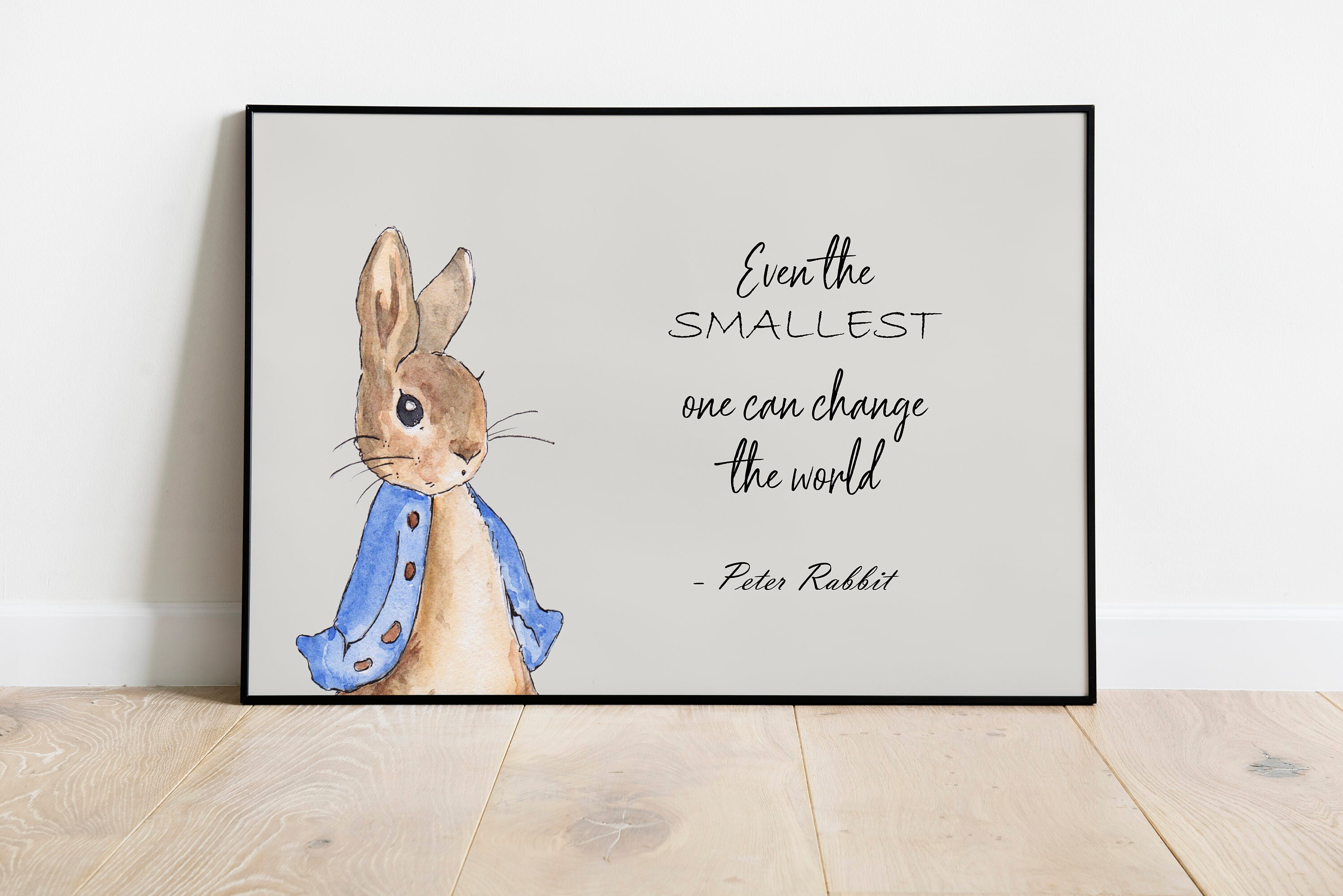 Peter Rabbit Wall Art Print Quote Decor Bedroom Nursery New Baby Gift ...