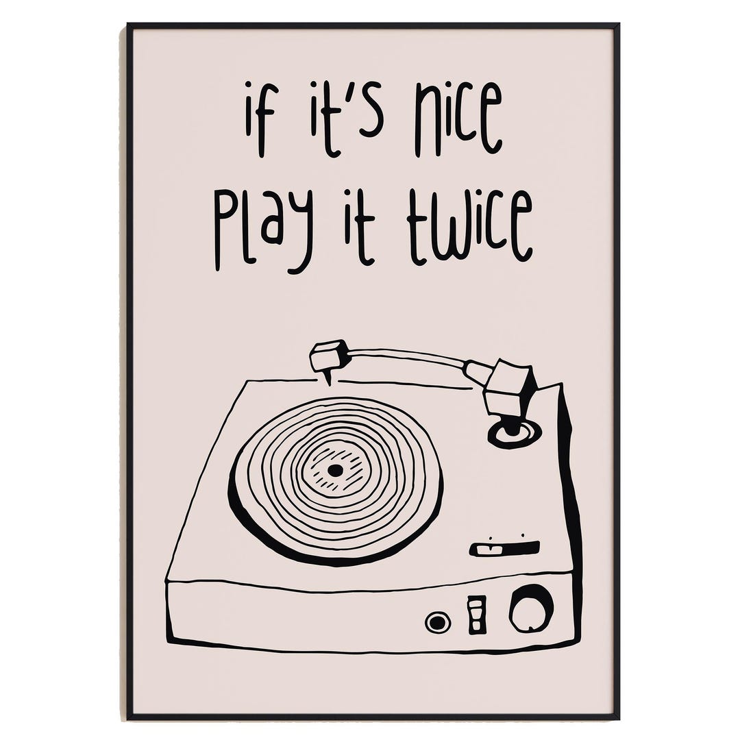 Vinyl Record Wall Art: Minimalist Turntable - Retro Music Quote - Etsy