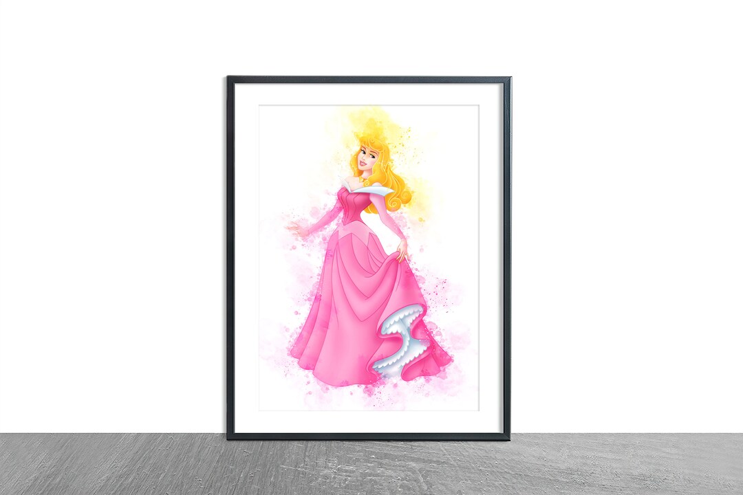Disney Princess Aurora Sleeping Beauty Watercolour Effect Wall Art ...