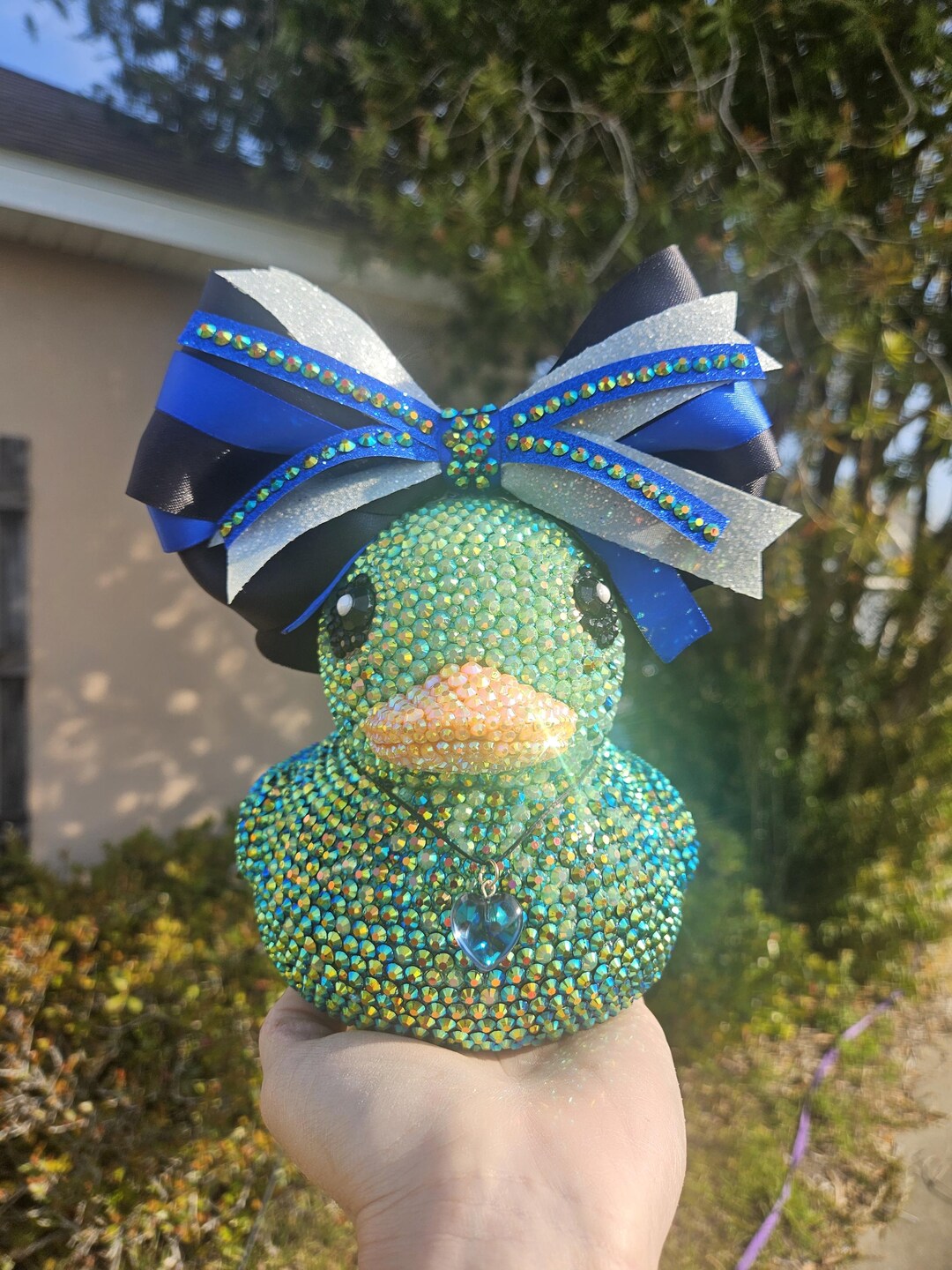 Extra Large 6" Rhinestone Cheer Rubber Duck, Jeep Dashboard Duck, Lucky ...