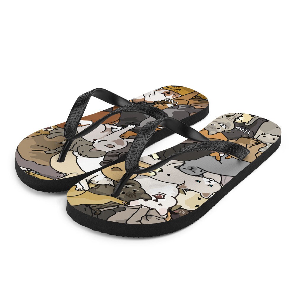Sublimation Flip Flops Bunch of Cats Flip Flops Cute Cat Flip Flops Cat ...