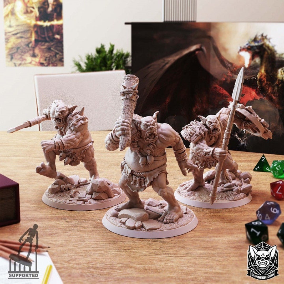 Brutal Ogre Miniature Pack Set of 3 Unique Ogre Models - Etsy