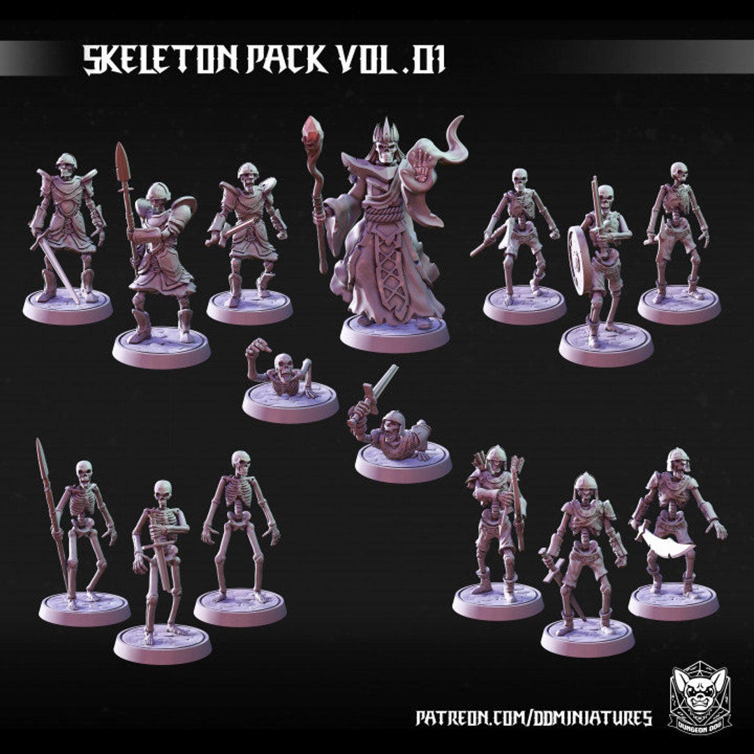 Undying Legion Miniature Pack Set of 15 Unique Skeleton - Etsy