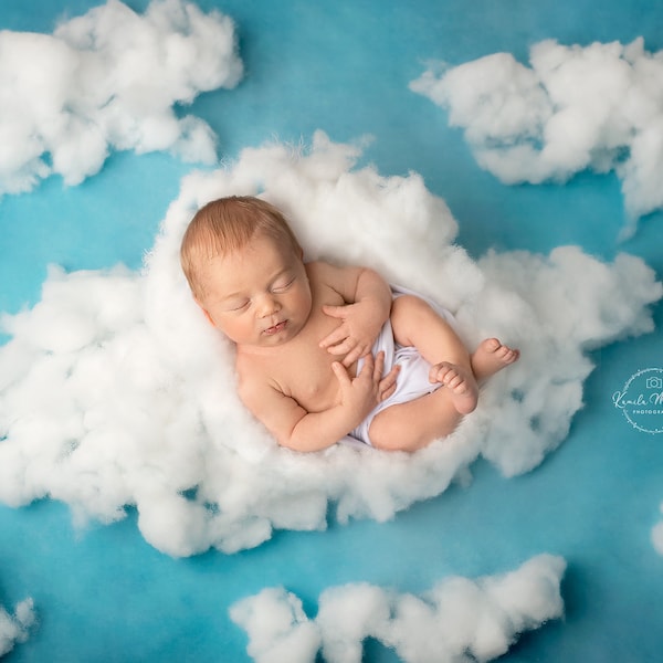 Newborn Digital Backdrop Clouds - Etsy