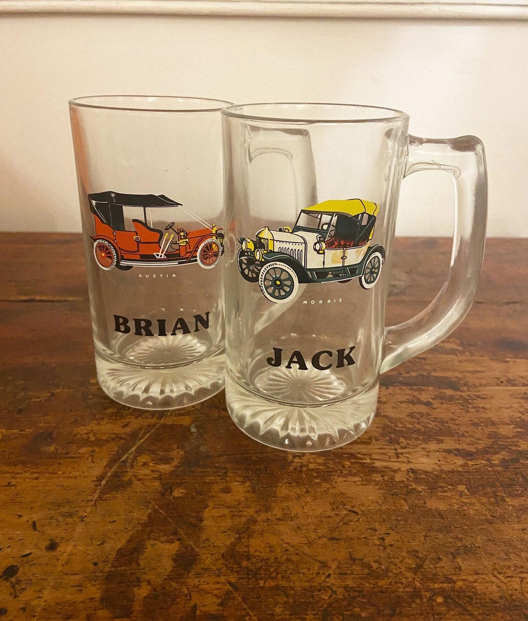 Vintage Car Beer Mugs Customized With Brian and Jack - Etsy
