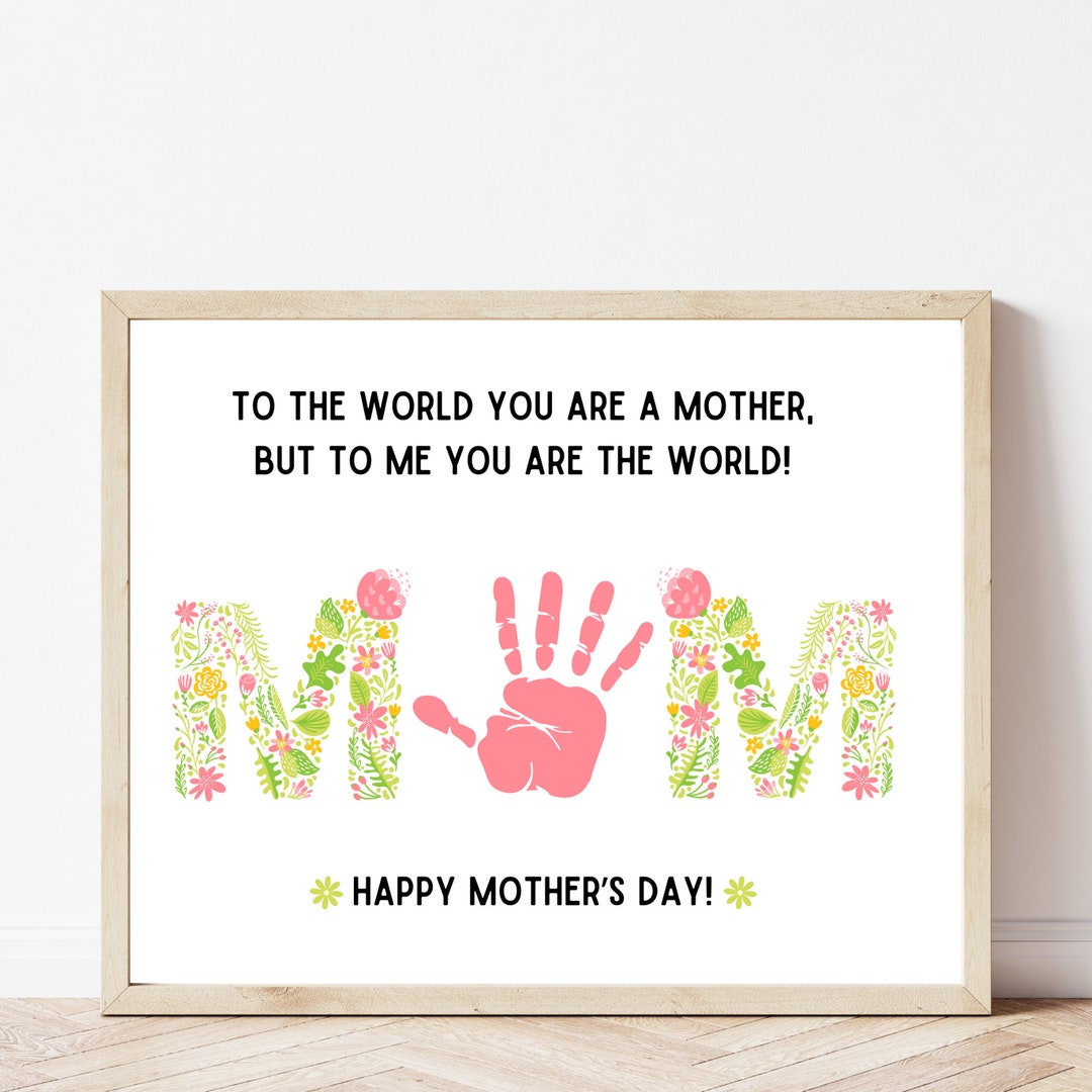 Happy Mothers Day Handprint Craft, Mothers Day Gift, Printable Template ...