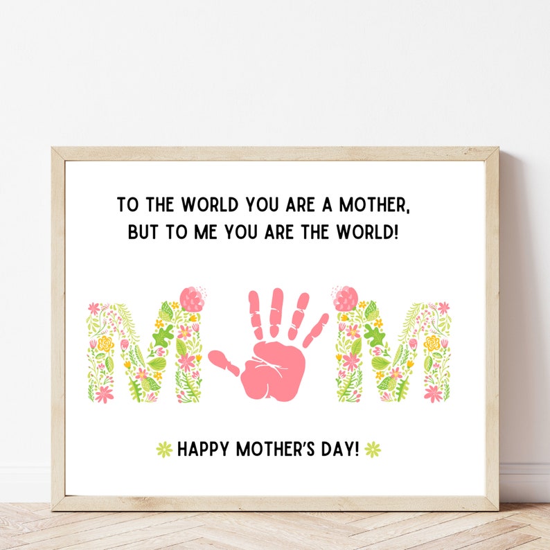 Happy Mothers Day Handprint Craft, Mothers Day Gift, Printable Template ...
