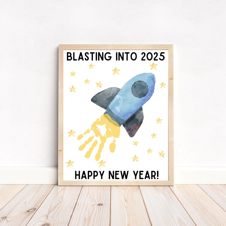 Blasting Into 2024, Happy New Year Craft, Handprint School Craft ...