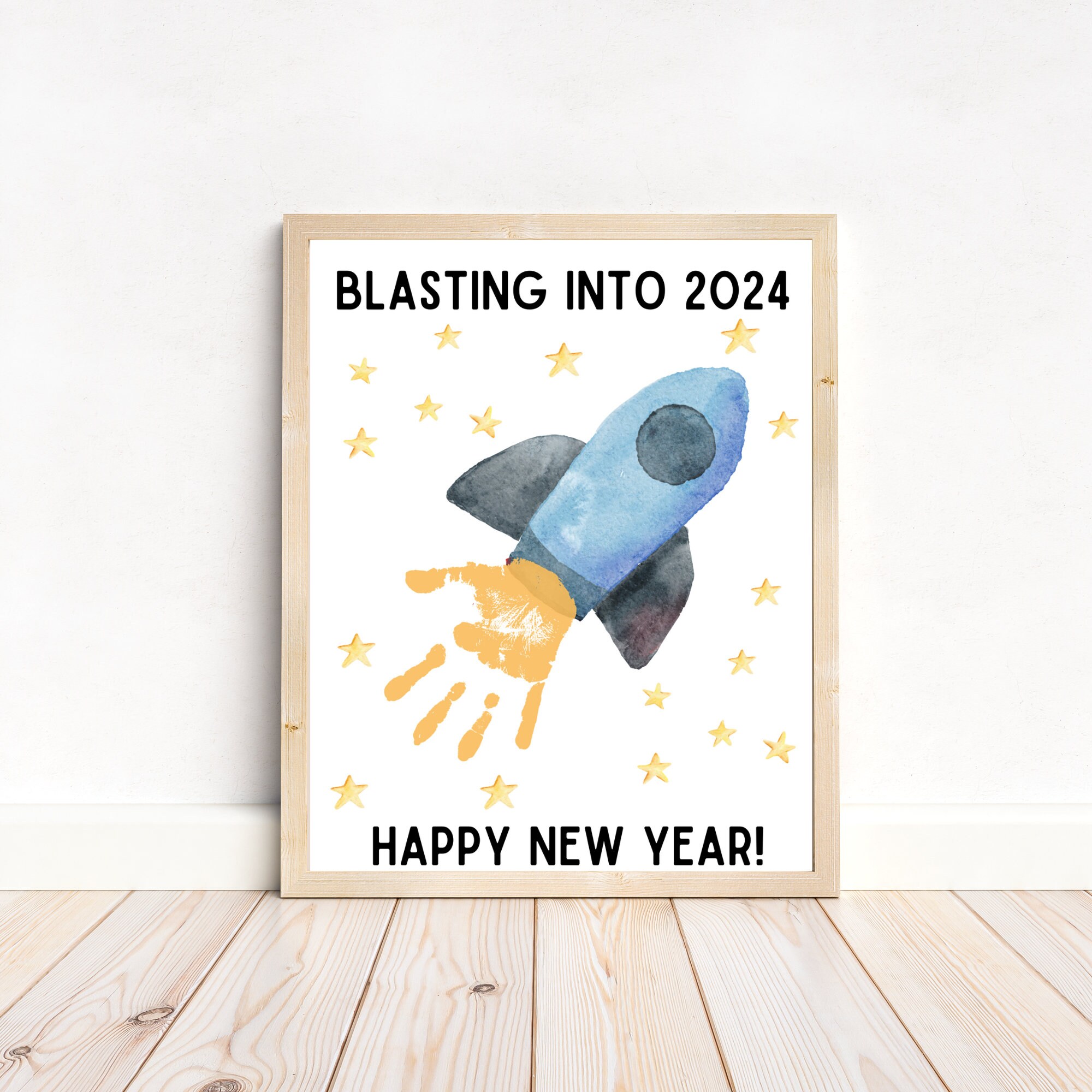 Blasting Into 2024, Happy New Year Craft, Handprint School Craft ...