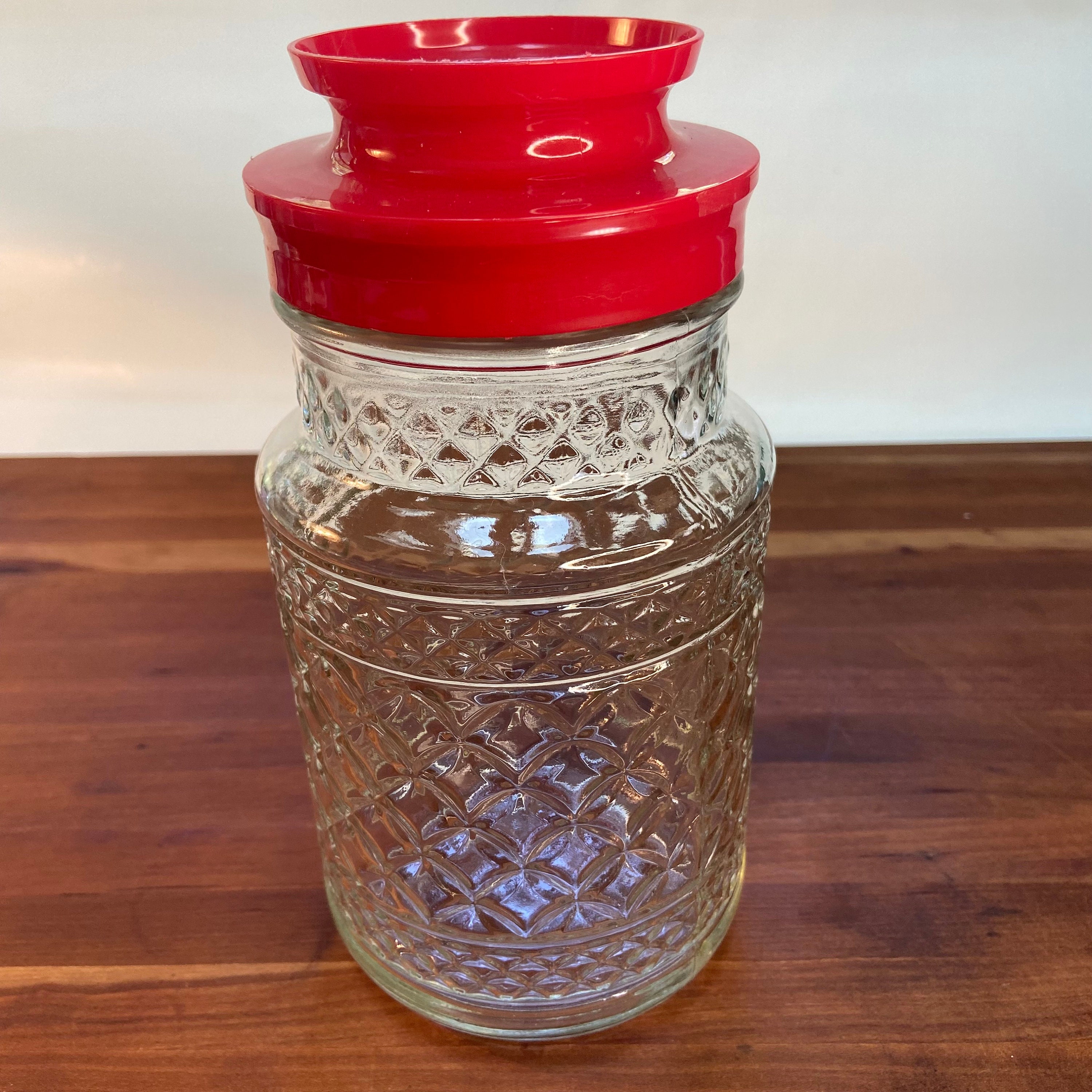 Anchor Hocking Diamond Pattern Glass Jar - Etsy