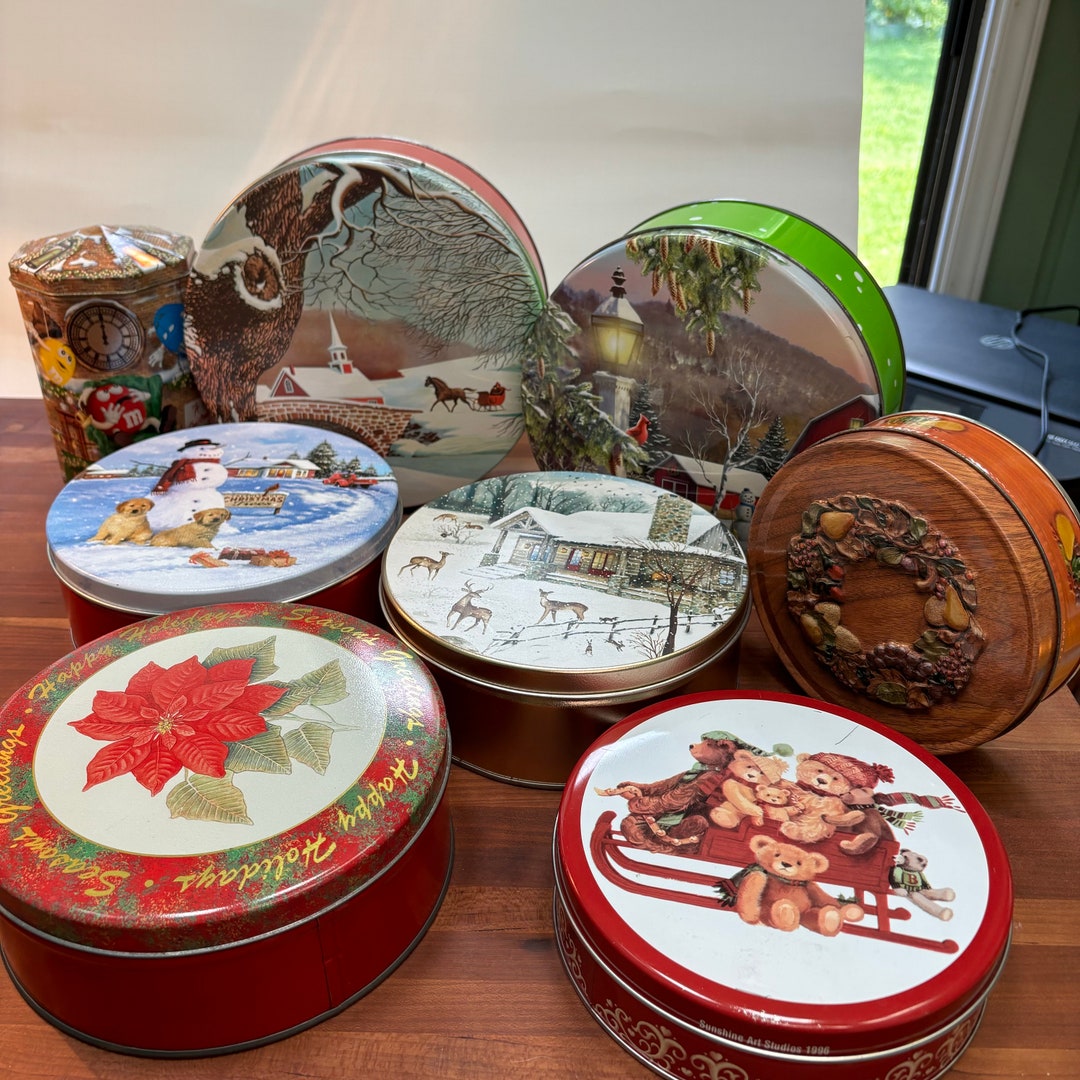 Various Collectible Christmas Tins - Etsy
