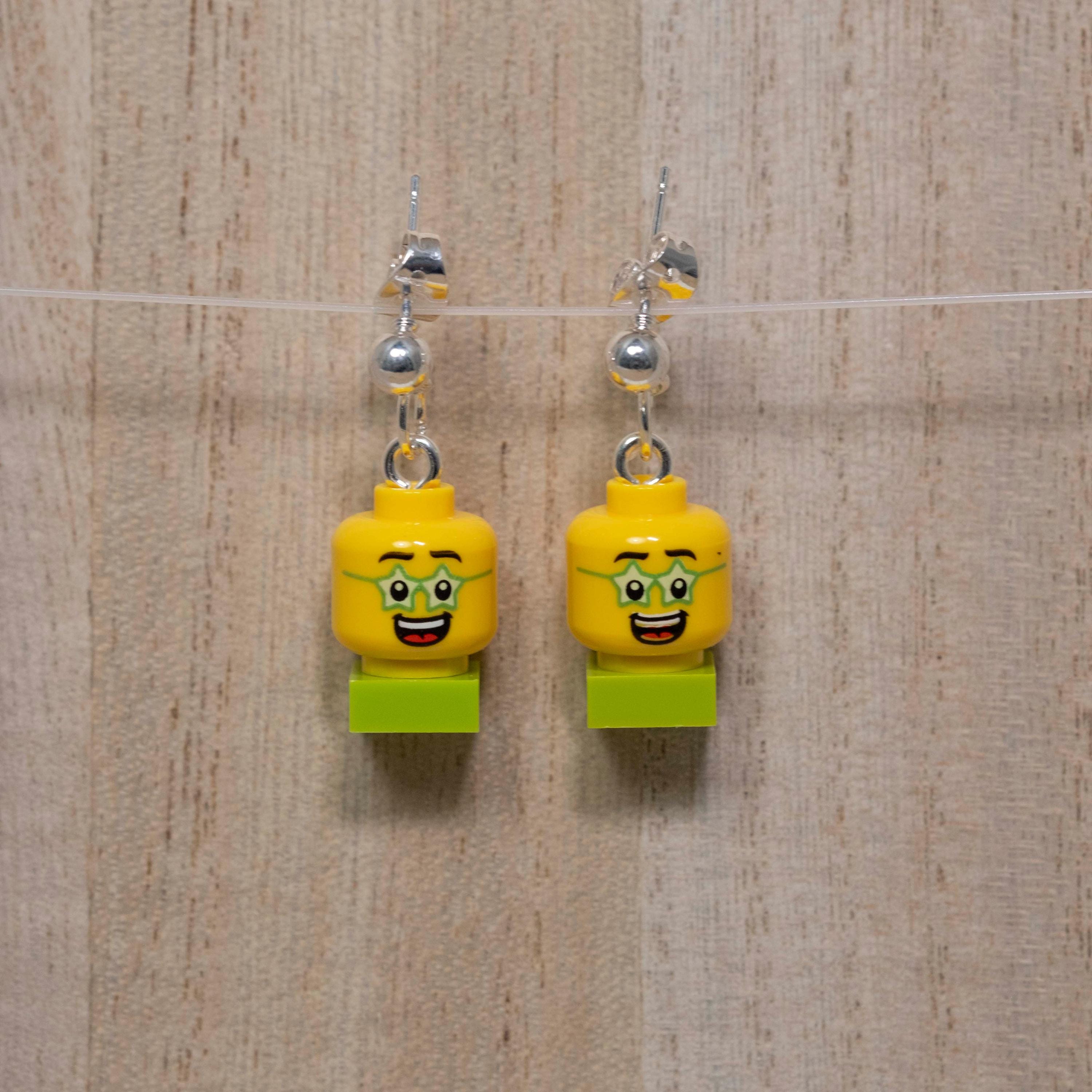 Handmade LEGO Minifigure (boy Heads) Earrings, Silver Plated Finishings ...