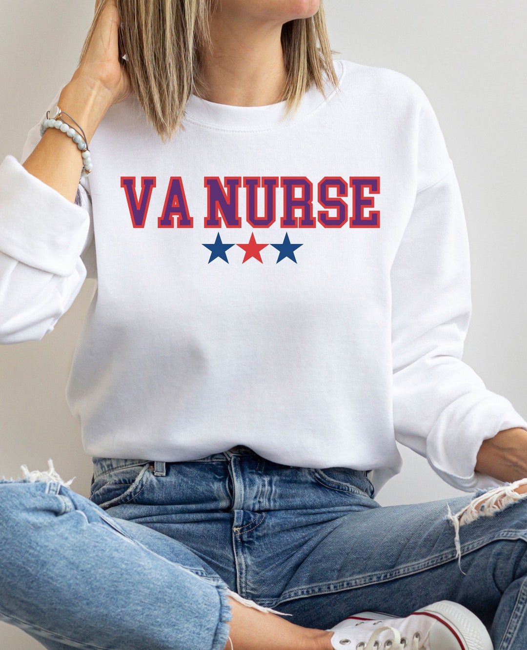 VA Nurse Sweatshirt, Veterans Affairs, Military Nurse Sweat Shirt ...