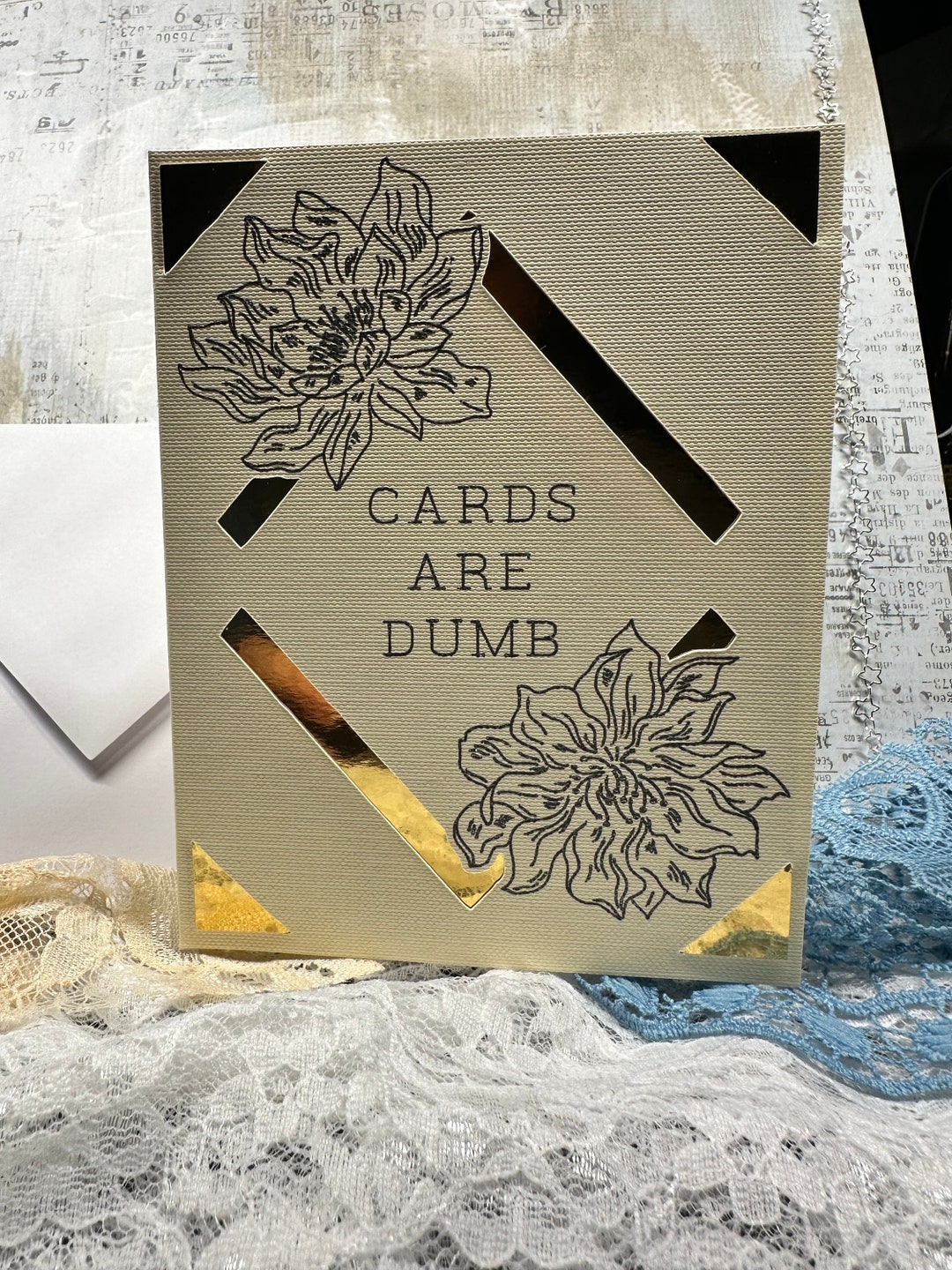 Cards Are Dumb Funny Handmade Card - Etsy