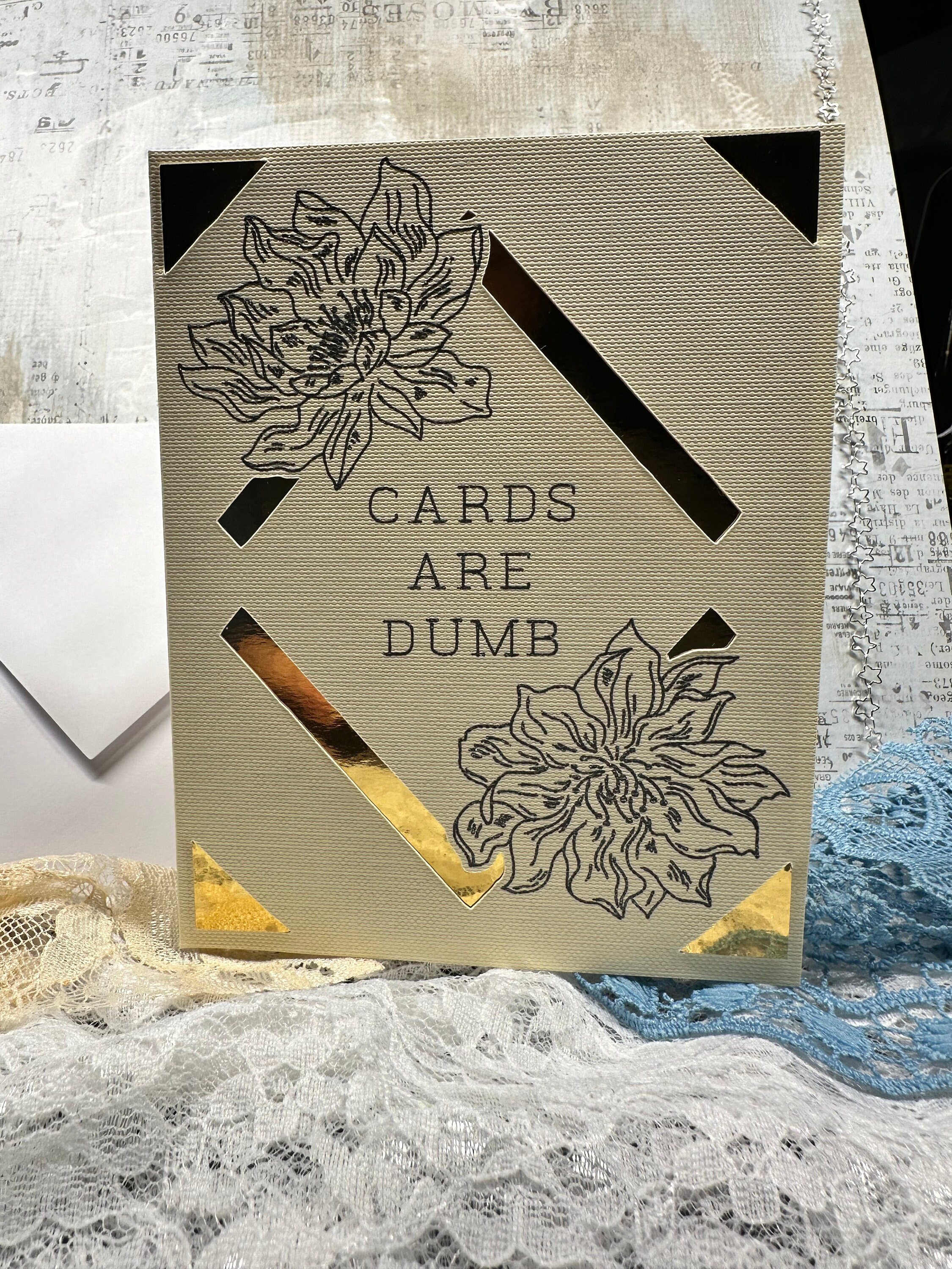 Cards Are Dumb Funny Handmade Card - Etsy
