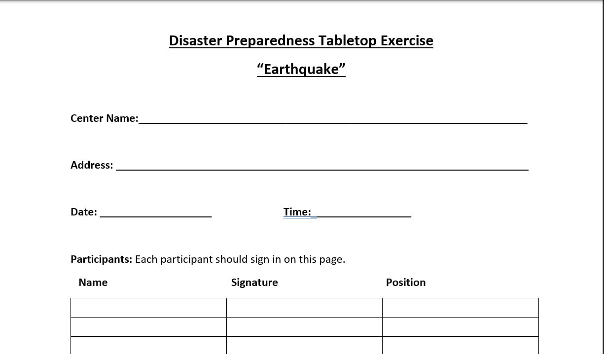 Earth Quake: LTC Disaster Drill Table Top Exercise - Etsy