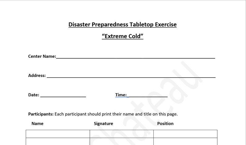 Extreme Cold: LTC Disaster Preparedness Drill - Etsy