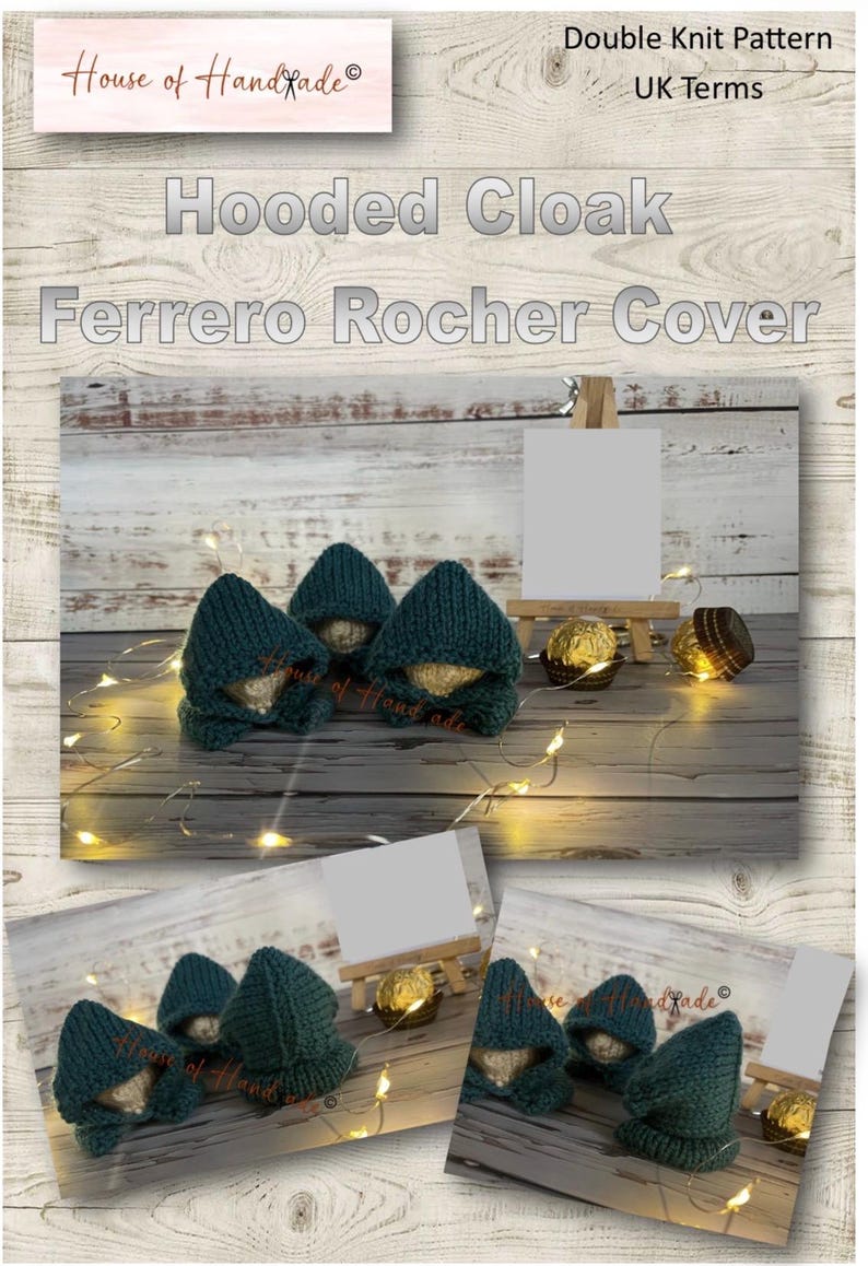 Hooded Cloak Ferrero Rocher Cover Knitting Pattern - Etsy UK
