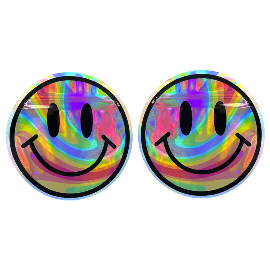20pcs Cute Iridescent Smiley Holographic Zip Lock Smiley Bag - Etsy