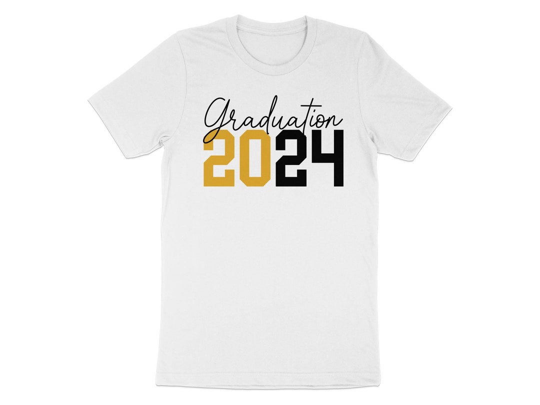 Graduation 2024 T-shirt, Black and Gold Senior Shirt, College Grad Gift ...
