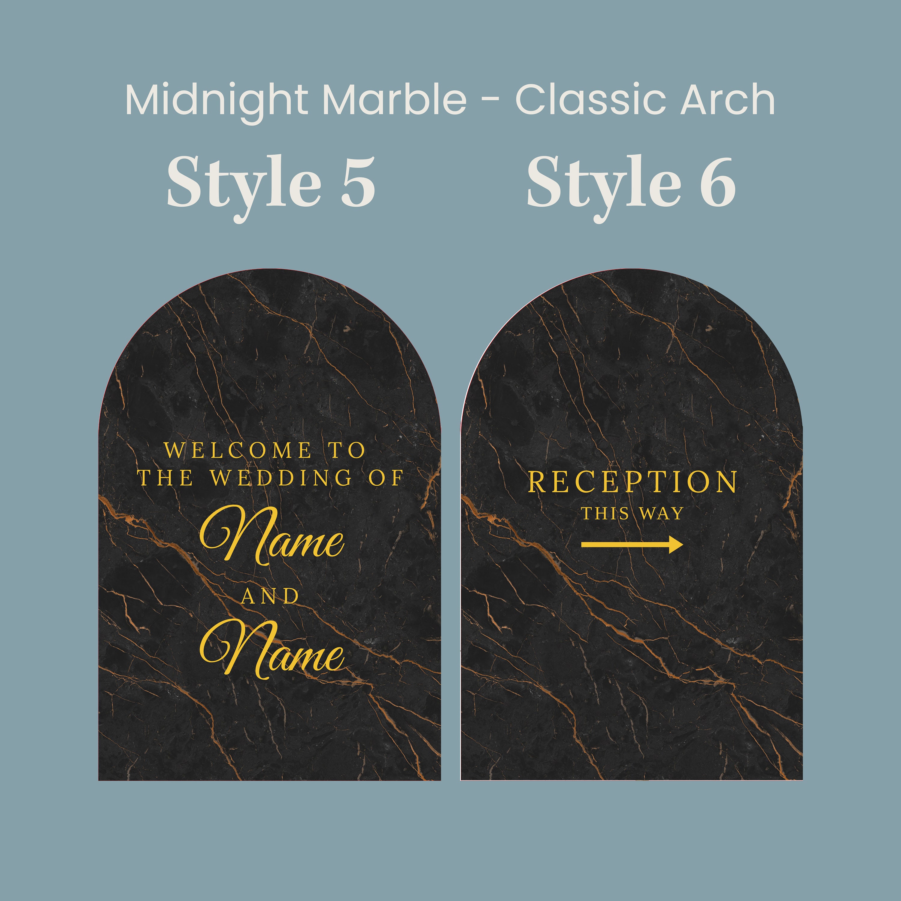 Elegant Midnight Marble Wedding Signage - Etsy