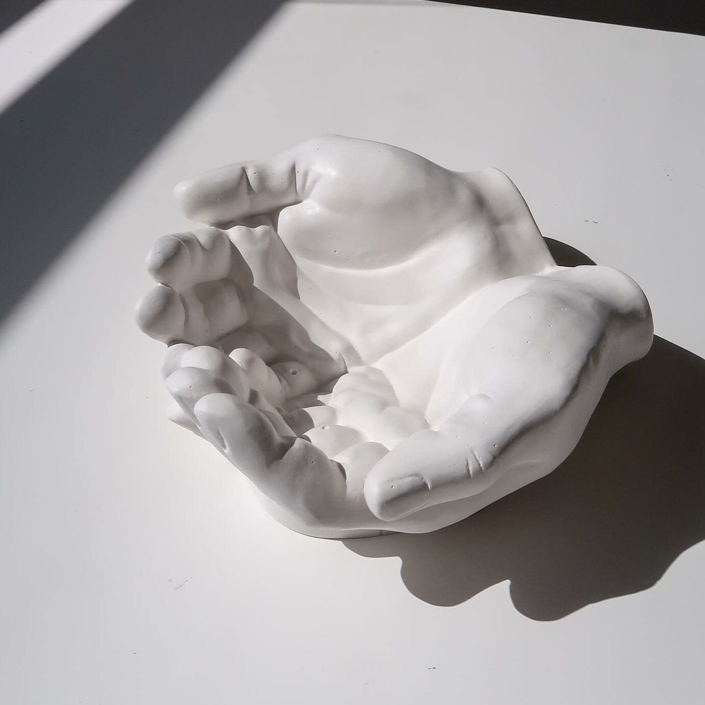 Hand Shaped TRAY Concrete Bowl Hands , Concrete Hand, Bedside Table ...