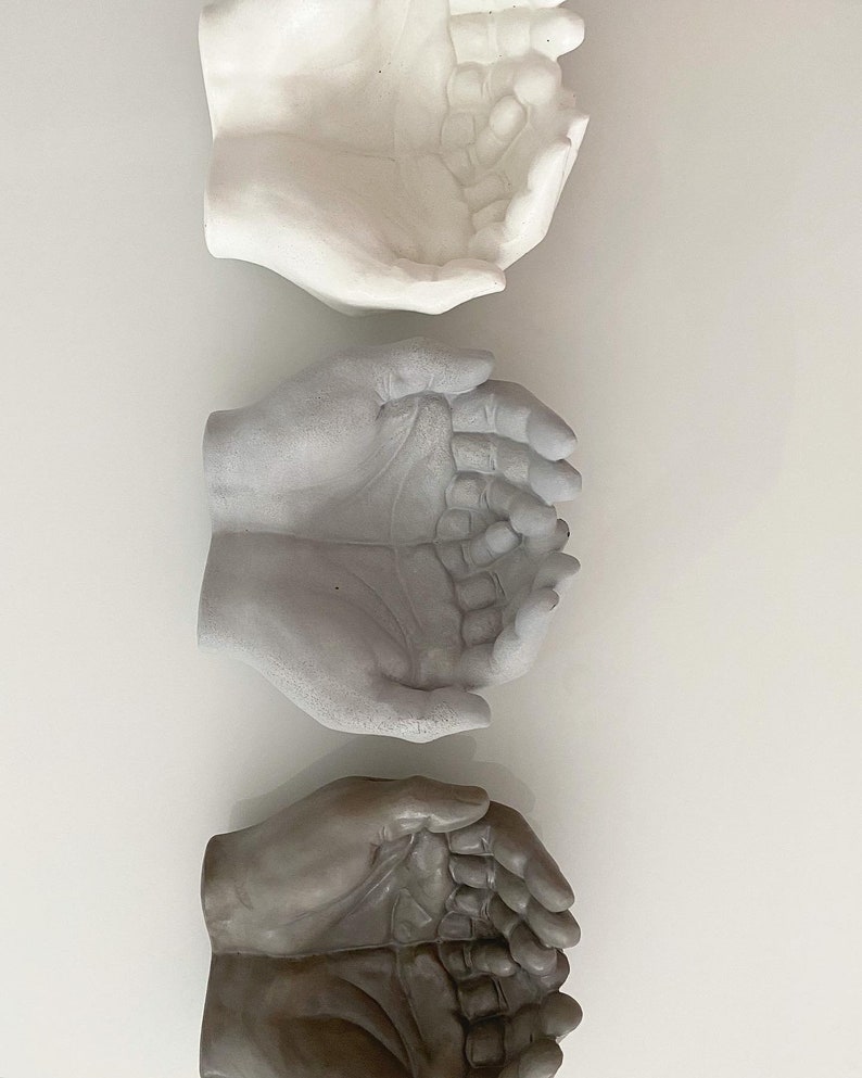 Hand Shaped TRAY Concrete Bowl Hands , Concrete Hand, Bedside Table ...