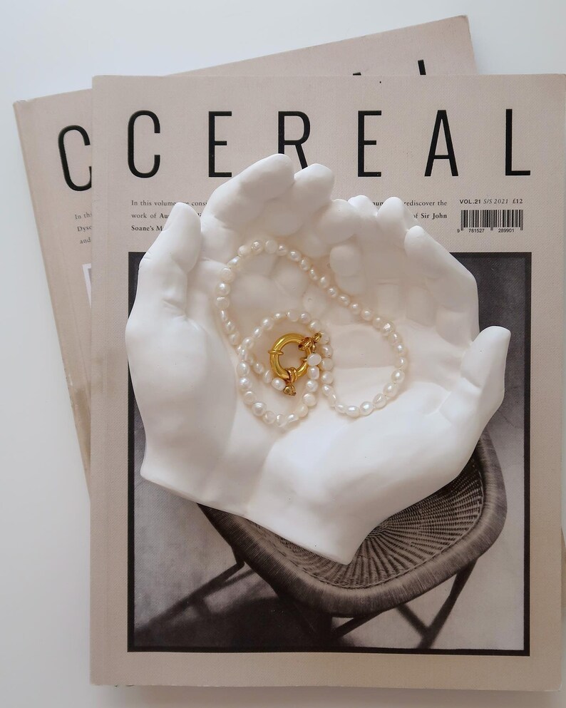 Hand Shaped TRAY Concrete Bowl Hands , Concrete Hand, Bedside Table ...