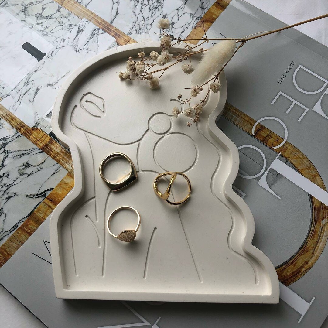 GIRL Tray Concrete Dish Female Plate Tray Plate Women Shaped Coaster ...