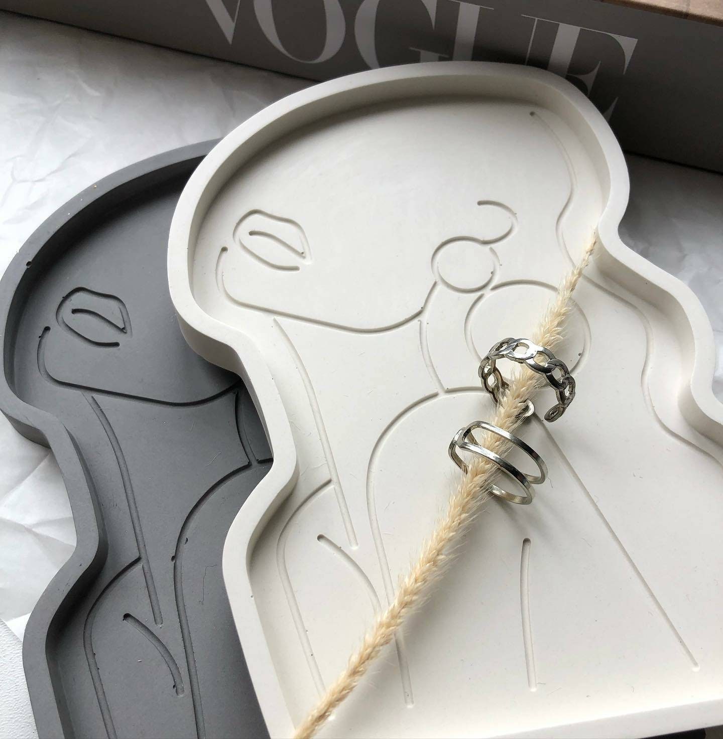 GIRL Tray Concrete Dish Female Plate Tray Plate Women Shaped Coaster ...