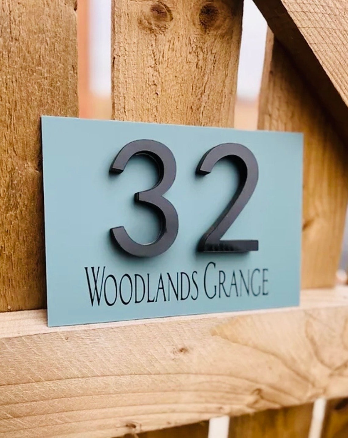 Acrylic Duckegg Blue Address Sign/a5 Door Number Plaque/ Modern Address ...