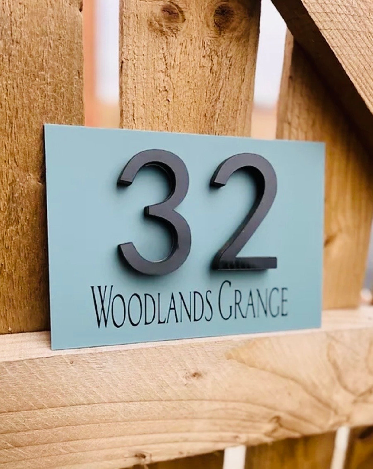 Acrylic Duckegg Blue Address Sign/a5 Door Number Plaque/ Modern Address ...