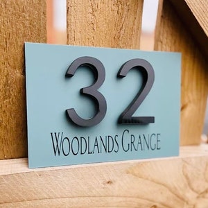 Acrylic Duckegg Blue Address Sign/a5 Door Number Plaque/ Modern Address ...