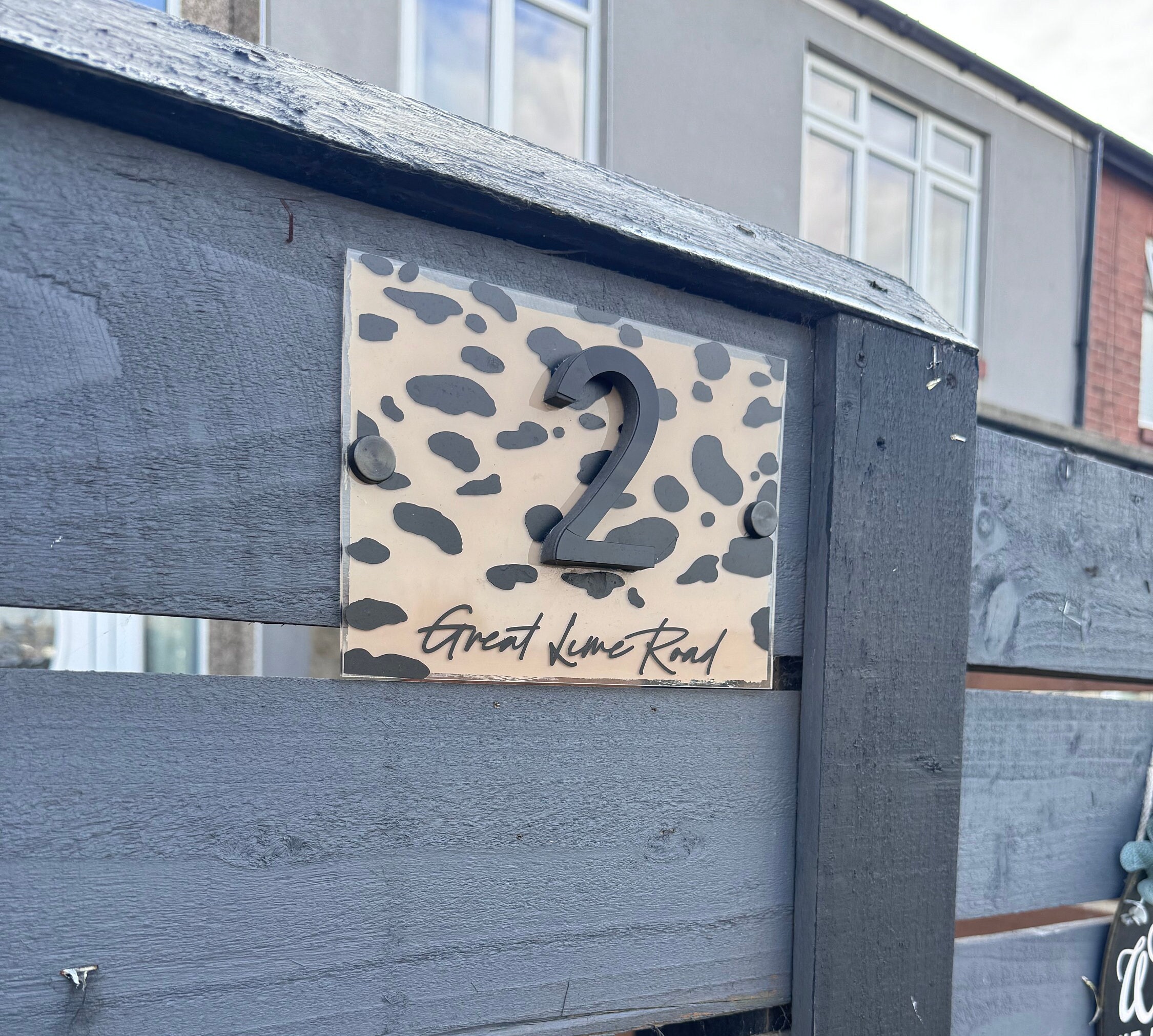 Custom Dalmatian Address Sign/a5 Door Number Plaque/ Modern Address ...