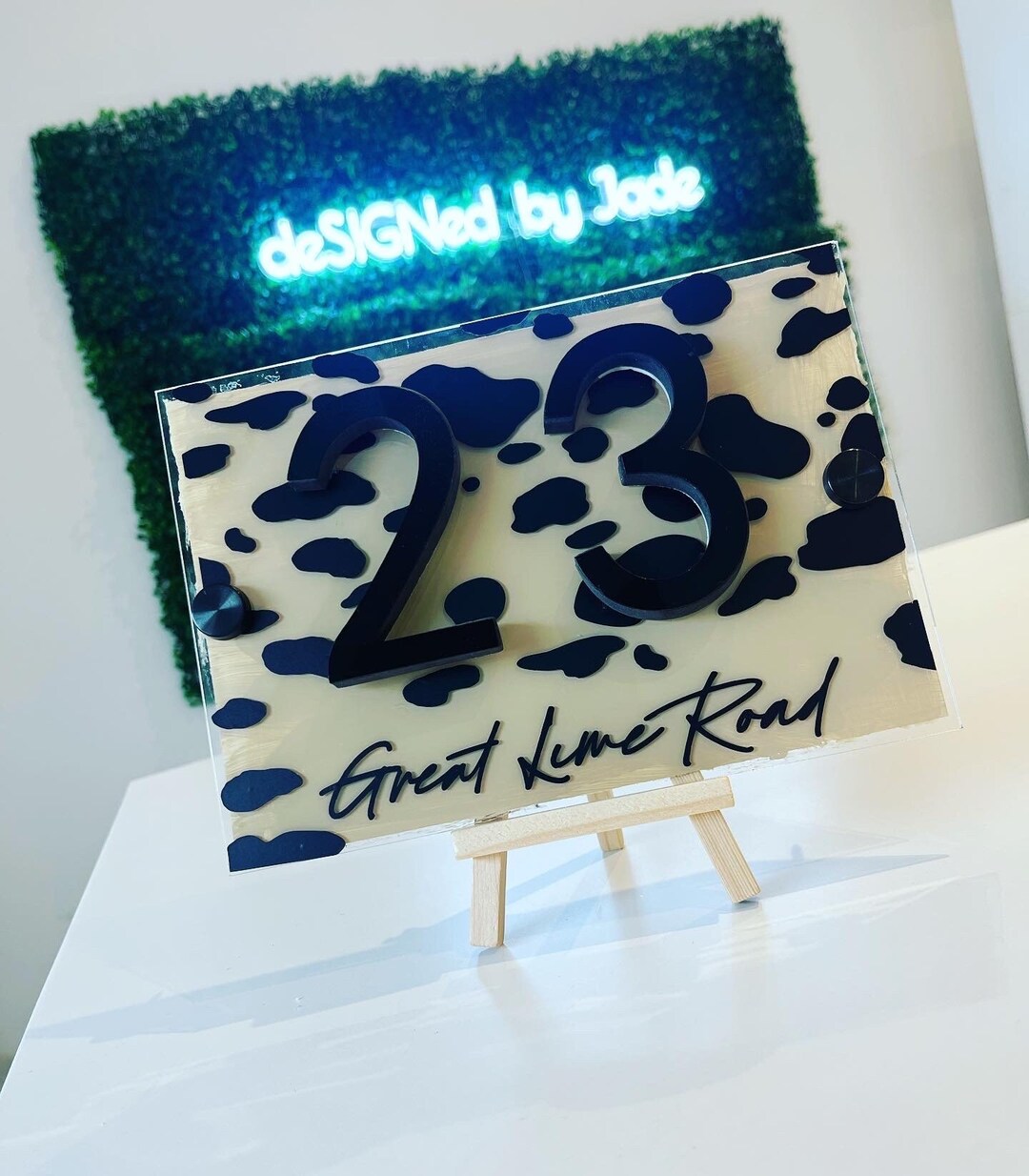 Custom Dalmatian Address Sign/a5 Door Number Plaque/ Modern Address ...