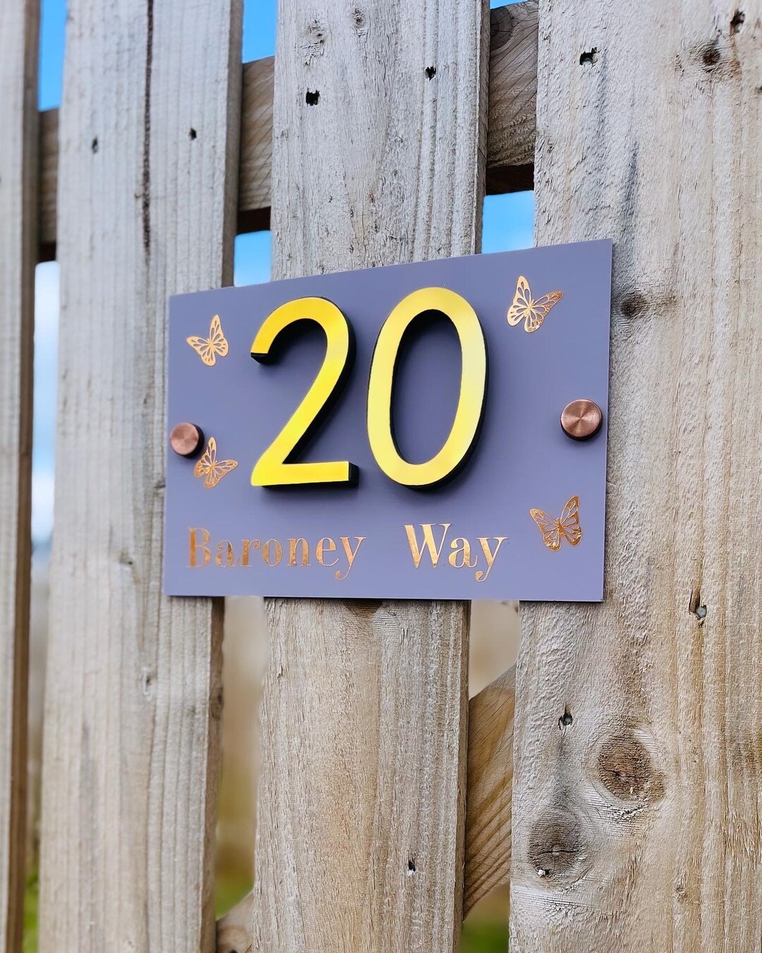 Acrylic Lavander Butterfly Address Sign/a5 Door Number Plaque/modern ...