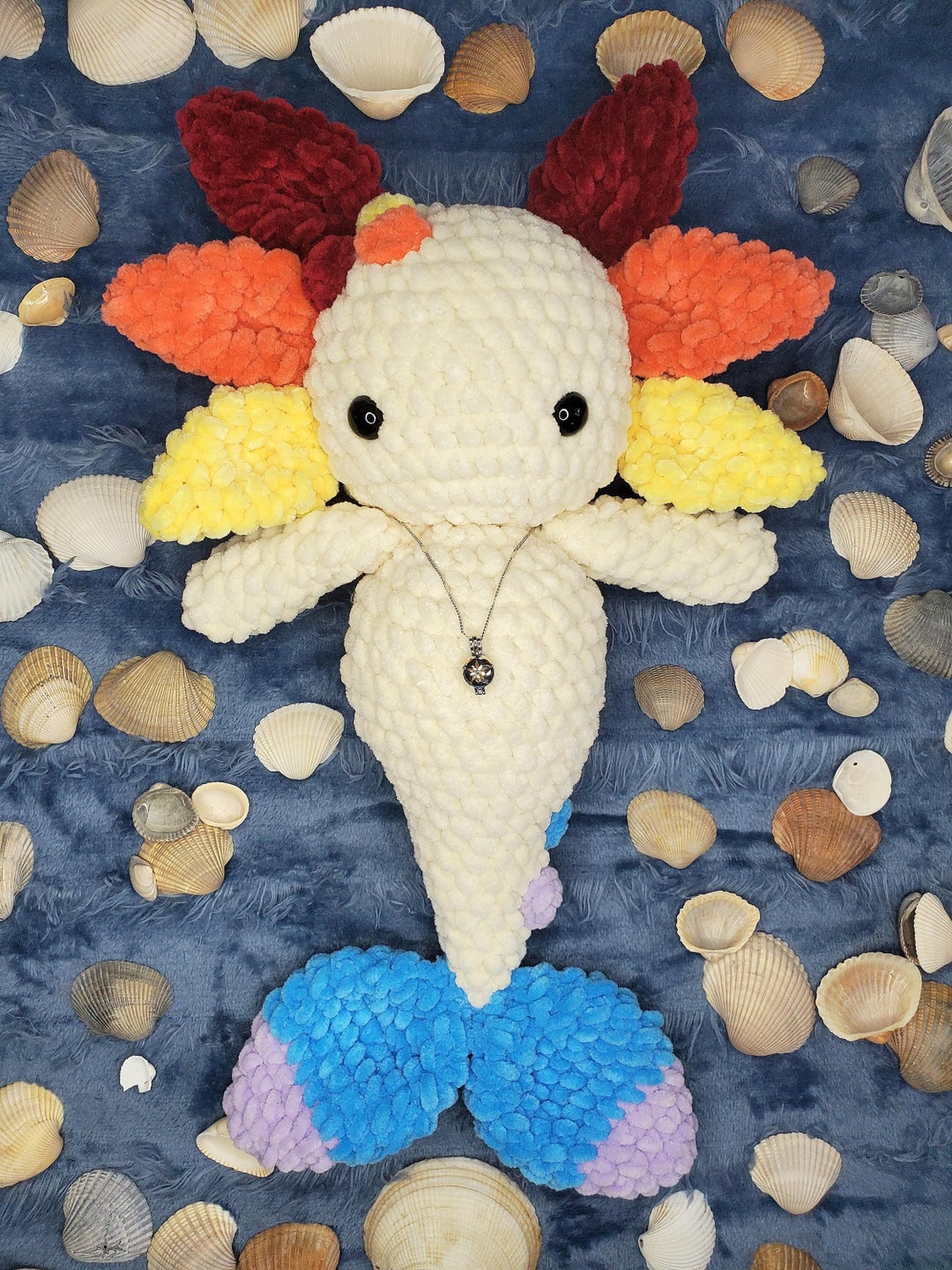 Axolotl Mermaid Plush Cute Fantasy Animal Decor Elegant Mermaid Axolotl ...