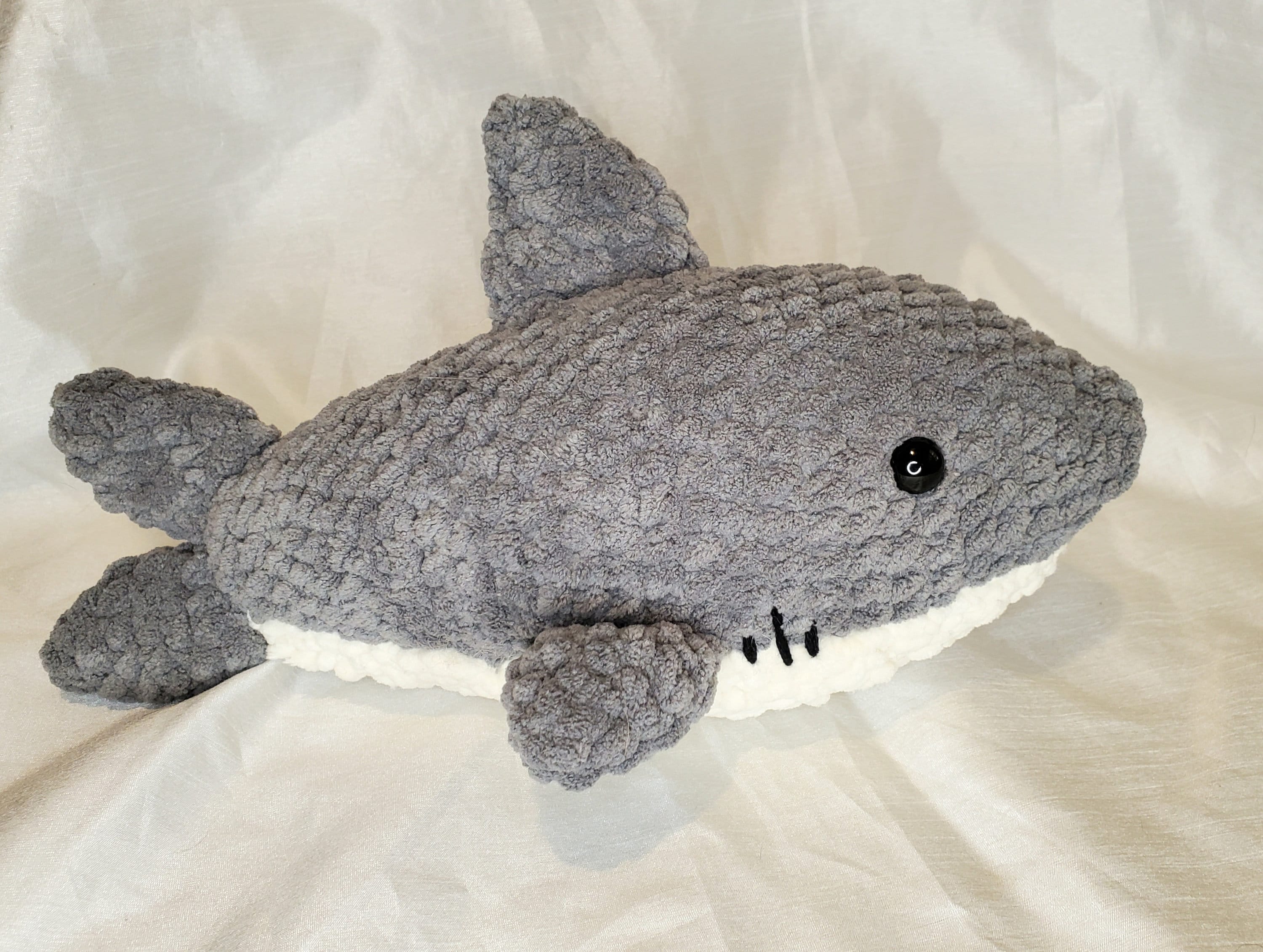 Shark Plushie, Crochet Plushie, Great White Shark, Amigurumi Crochet ...