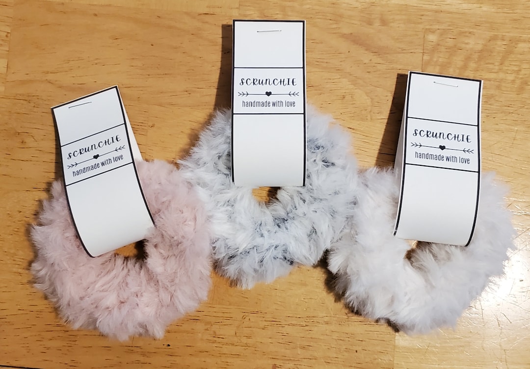 Faux Fur Scrunchie Set of 2, Soft Fluffy Hair Scrunchie, Faux Fur ...