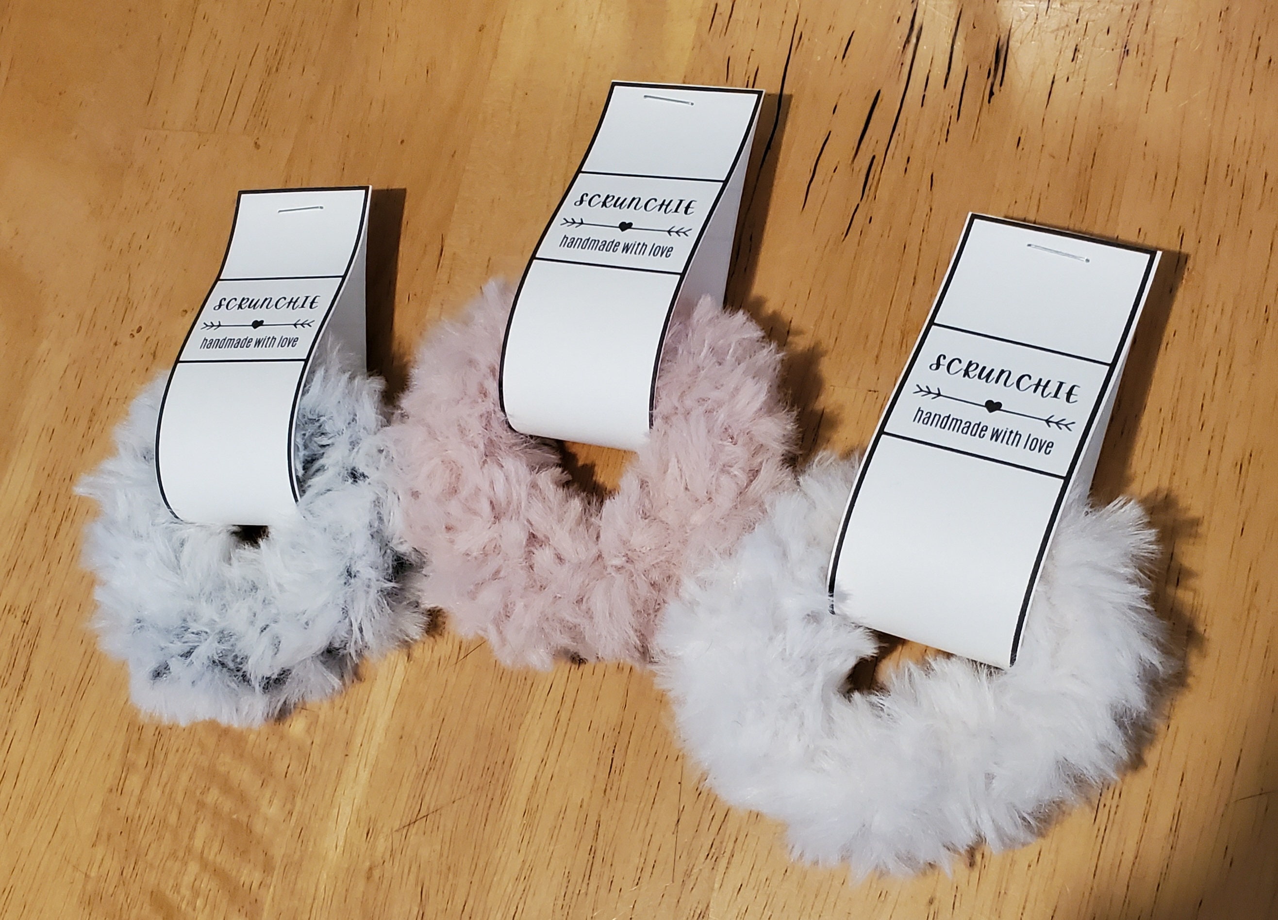 Faux Fur Scrunchie Set of 2, Soft Fluffy Hair Scrunchie, Faux Fur ...