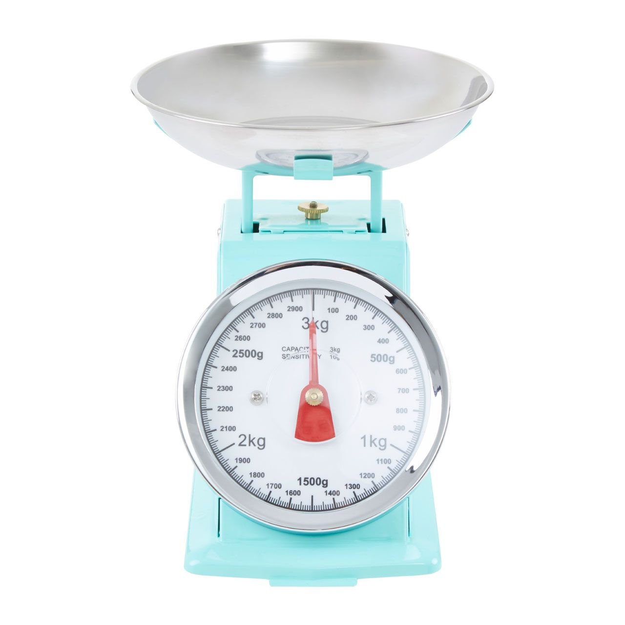 Colourful Retro Kitchen Weighing Scale 3KG Chrome Tray Measurement ...