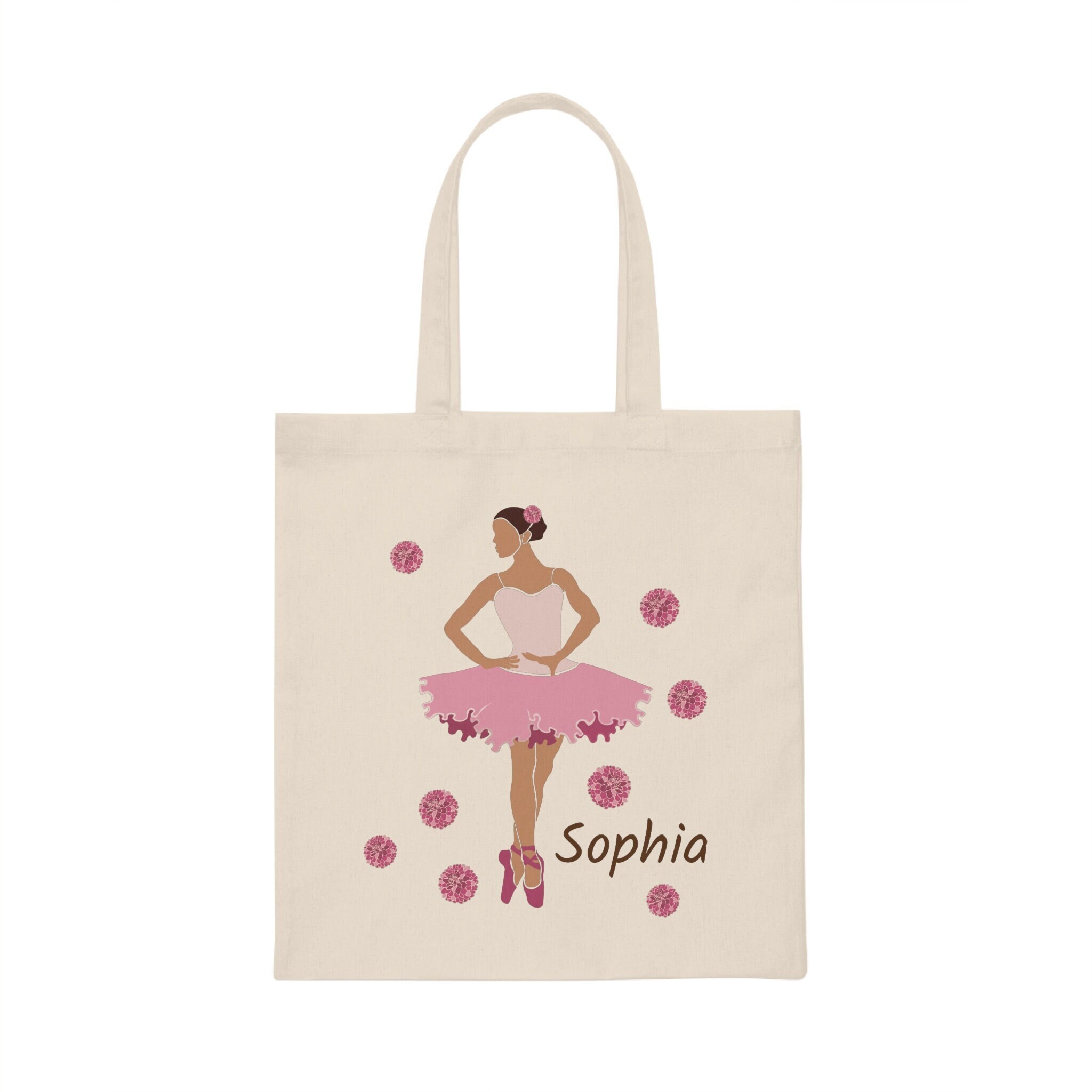 Personalized Ballet Bag, Ballerina Canvas Tote Bag, Ballet Bag, Pointe ...