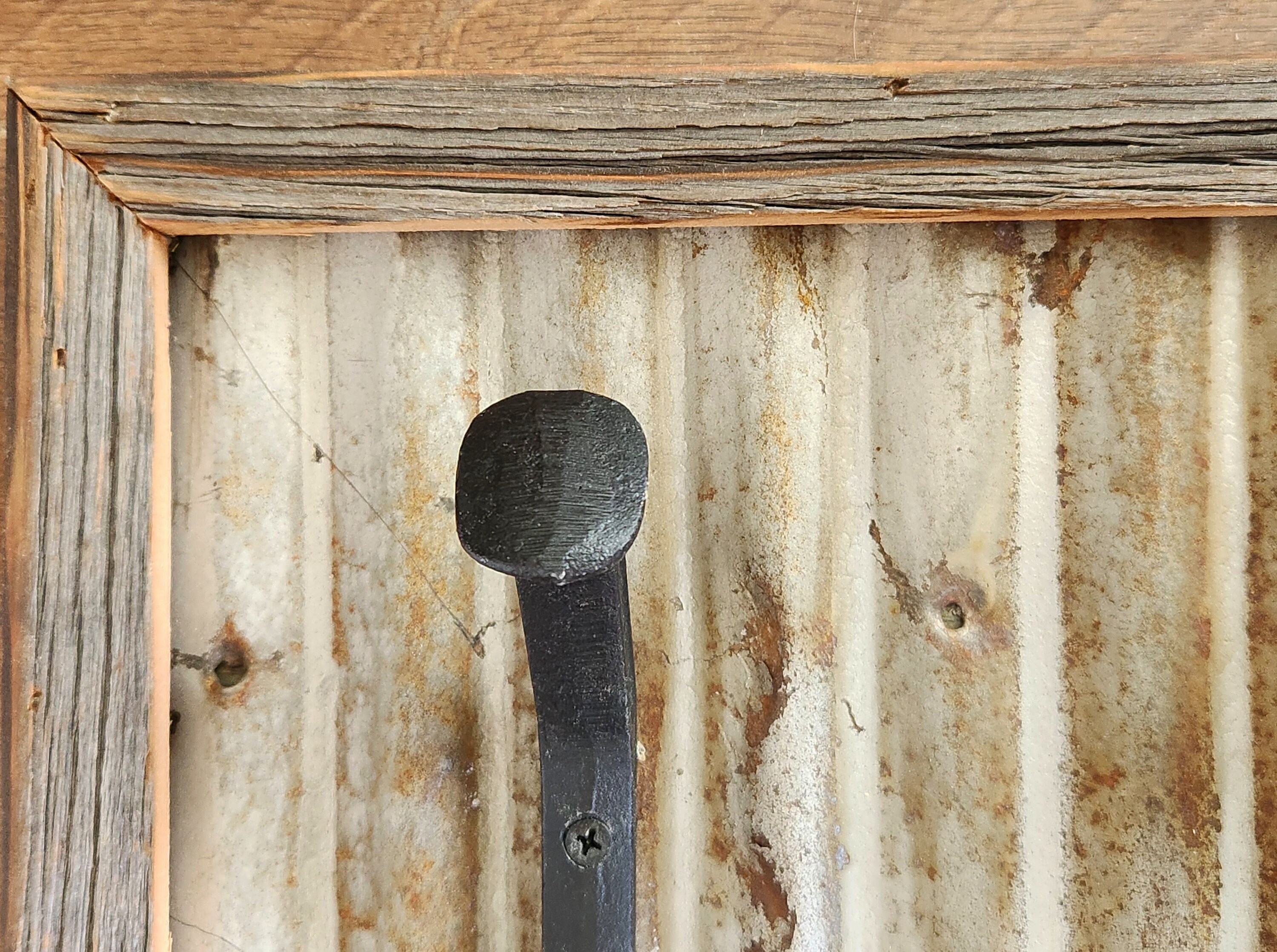 Rustic Tin and Railroad Spike Coat Hook Board 4 Hooks - Etsy