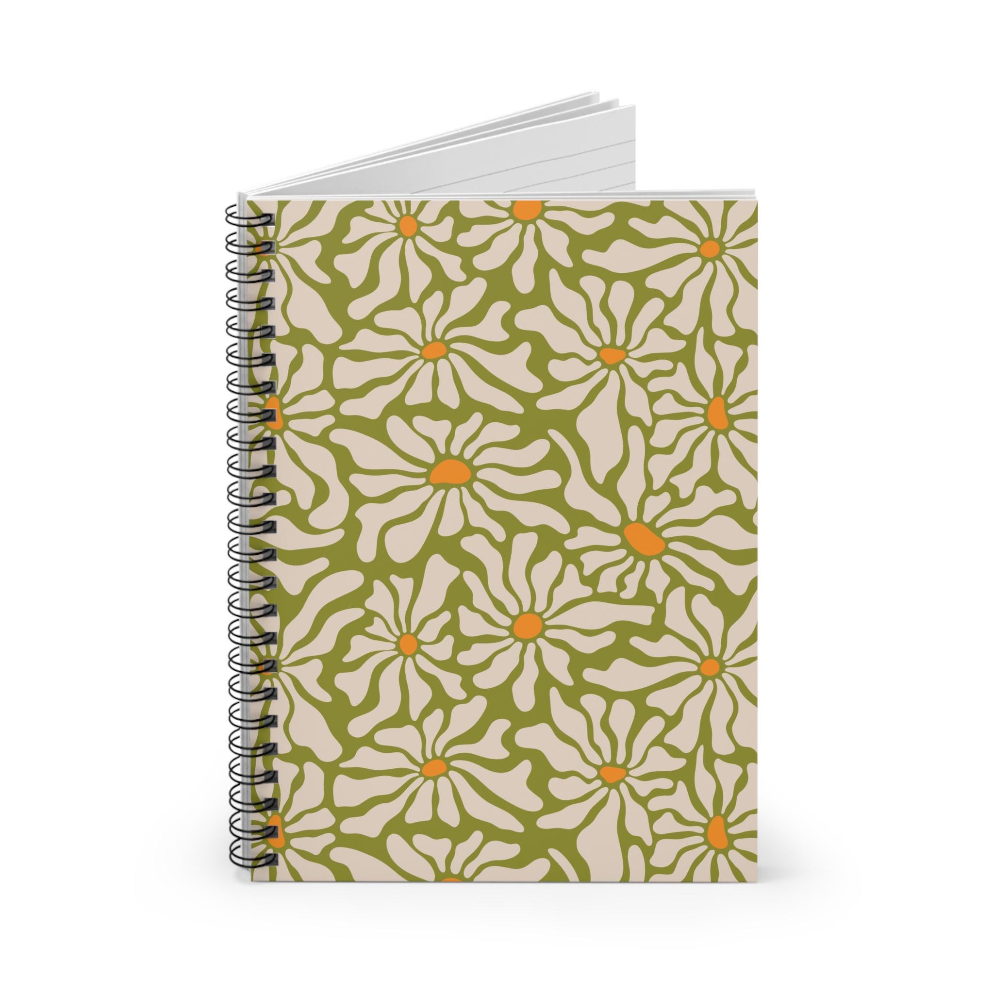 Retro Flower Power Spiral Notebook Ruled Lined - Etsy