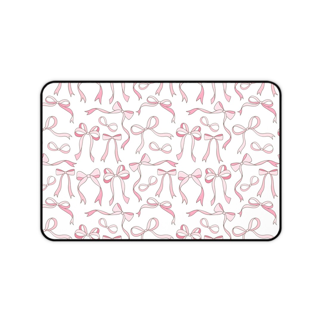 Coquette Bows Pink and White Desk Mat - Etsy