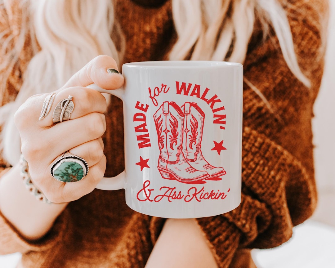 Cowboy Boots Mug, Western Coffee Cup, Cowgirl Gift, Country Kitchen ...
