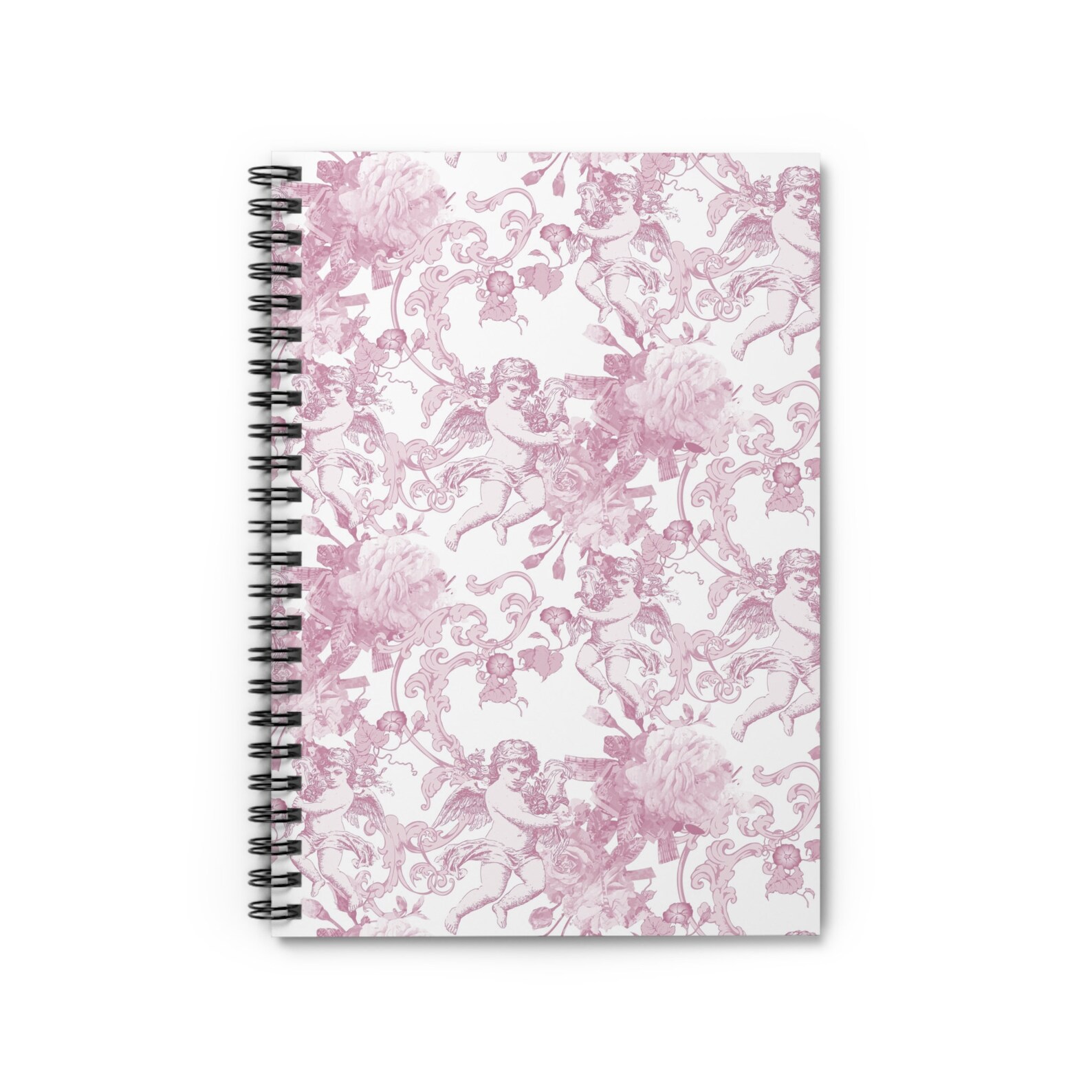 Victorian Pink Cherub Floral Spiral Notebook Ruled Line - Etsy